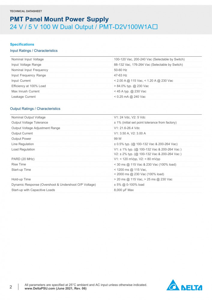 PMT-D2V100W1AA datasheet page 2