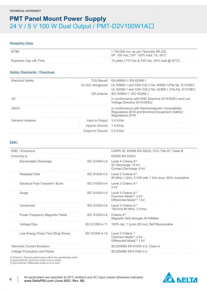 PMT-D2V100W1AA datasheet page 4