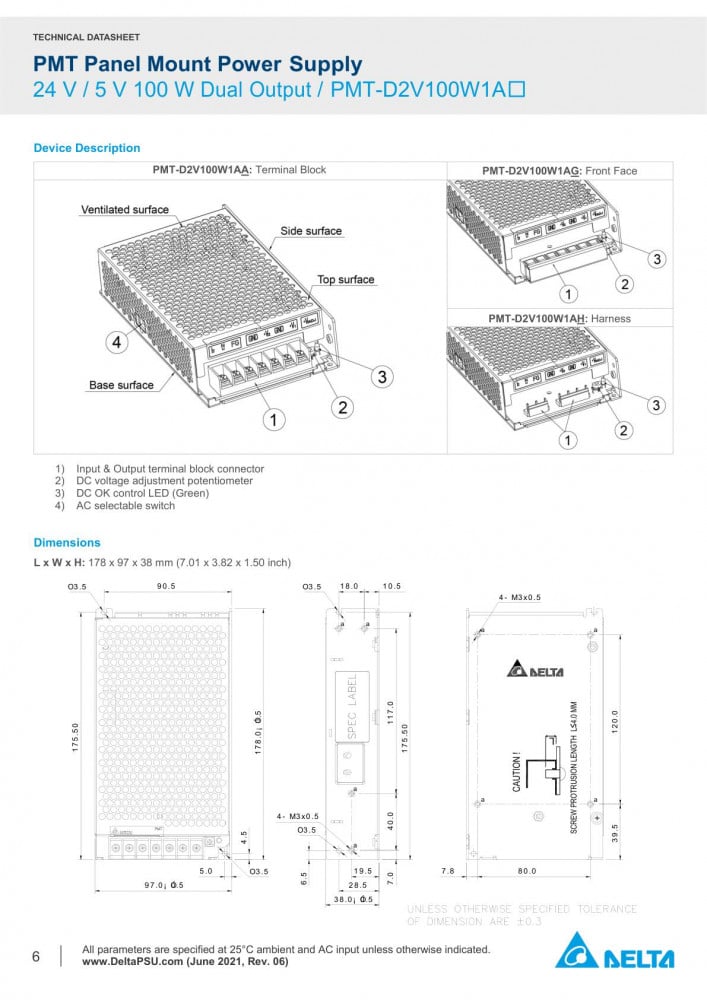 PMT-D2V100W1AA datasheet page 6