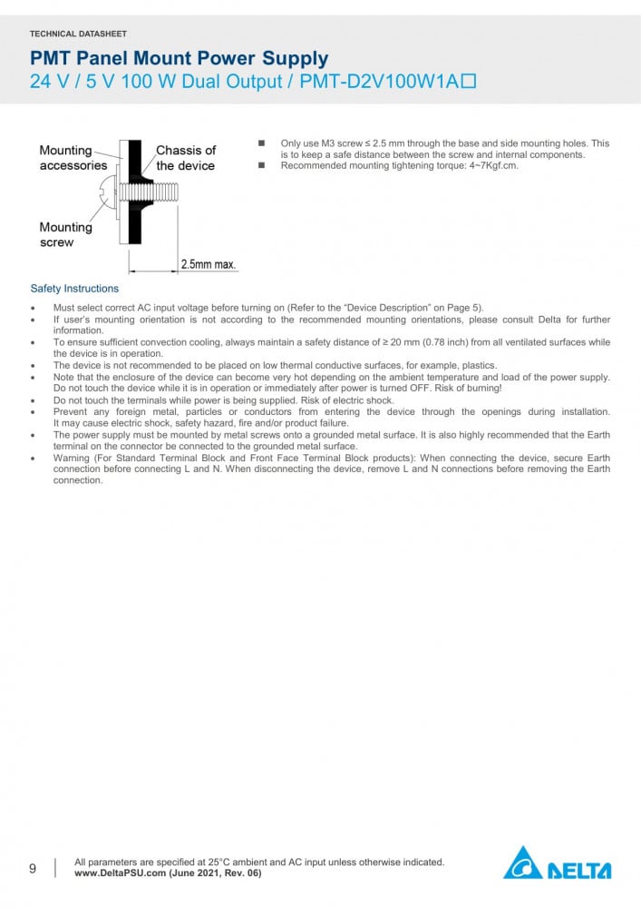 PMT-D2V100W1AA datasheet page 9