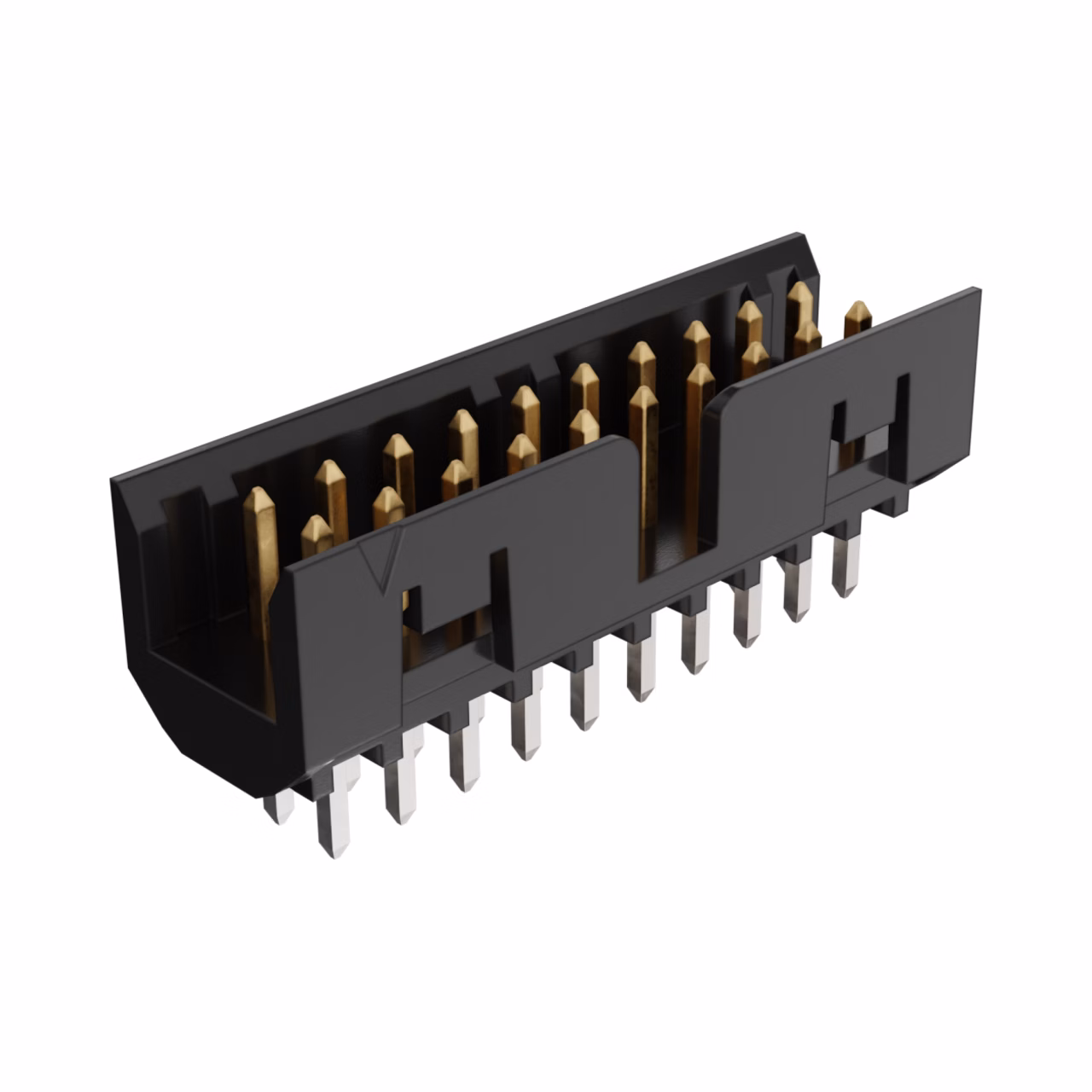 2.00mm Pitch, Milli-Grid PCB Header, Dual Row, Vertical, Through Hole, Shrouded, 20 Circuits, 0.38µm Gold (Au) Plating, 2.50mm Tail Length, Open End Walls, Dual Friction Locks, Center Polarization, Tube for sale