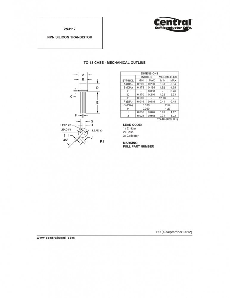 2N3117 PBFREE datasheet page 2