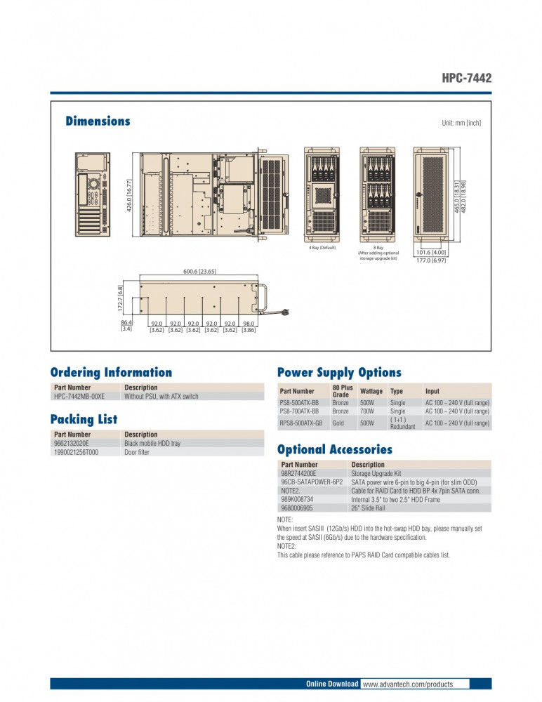ADVANTECH HPC-7442 product documentation, page 2
