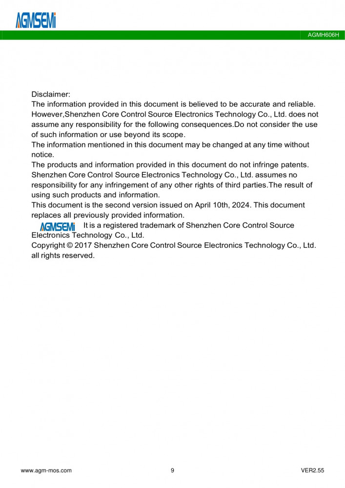AGMH606H datasheet page 9