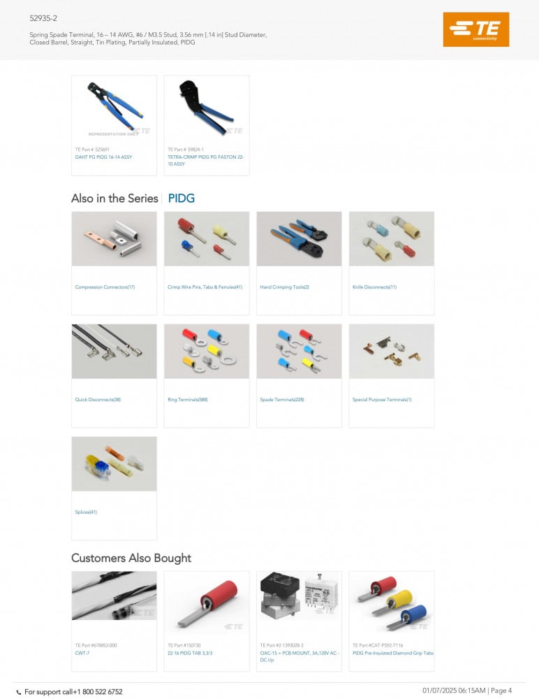TE Connectivity 52935-2 product document page 4