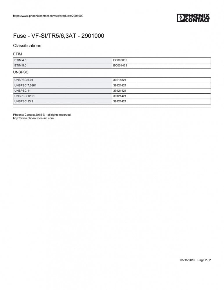 Phoenix Contact 2901000 technical document page 2