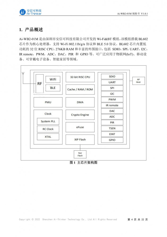 Ai-WB2-01M datasheet page 4