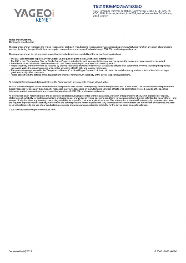KEMET T521X106M075ATE050 technical document page 3