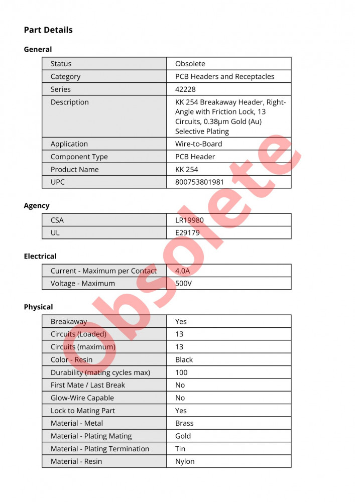 Technical document page 2 for MOLEX 22281131