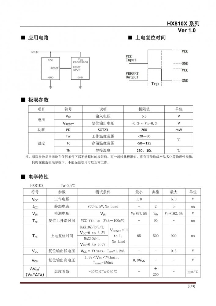 HX810 series datasheet page 2