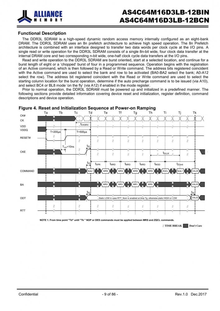 AS4C64M16D3LB-12BIN datasheet page 9