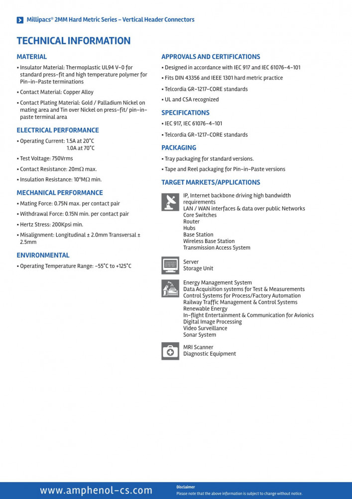 Amphenol Millipacs technical document page 2