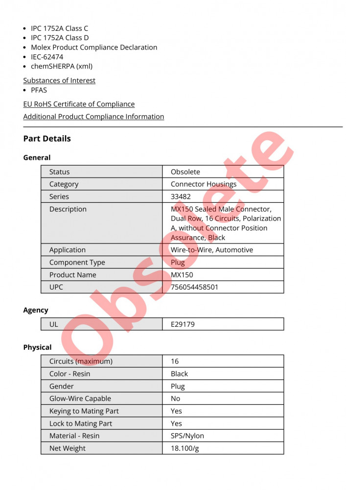 MOLEX 334821601 product document preview, page 2