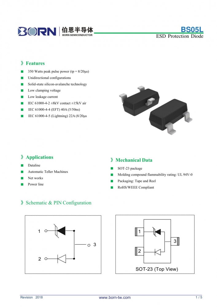 BORN BS05L datasheet page 1