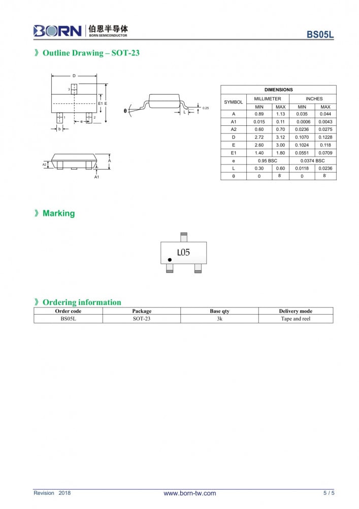 BORN BS05L datasheet page 5