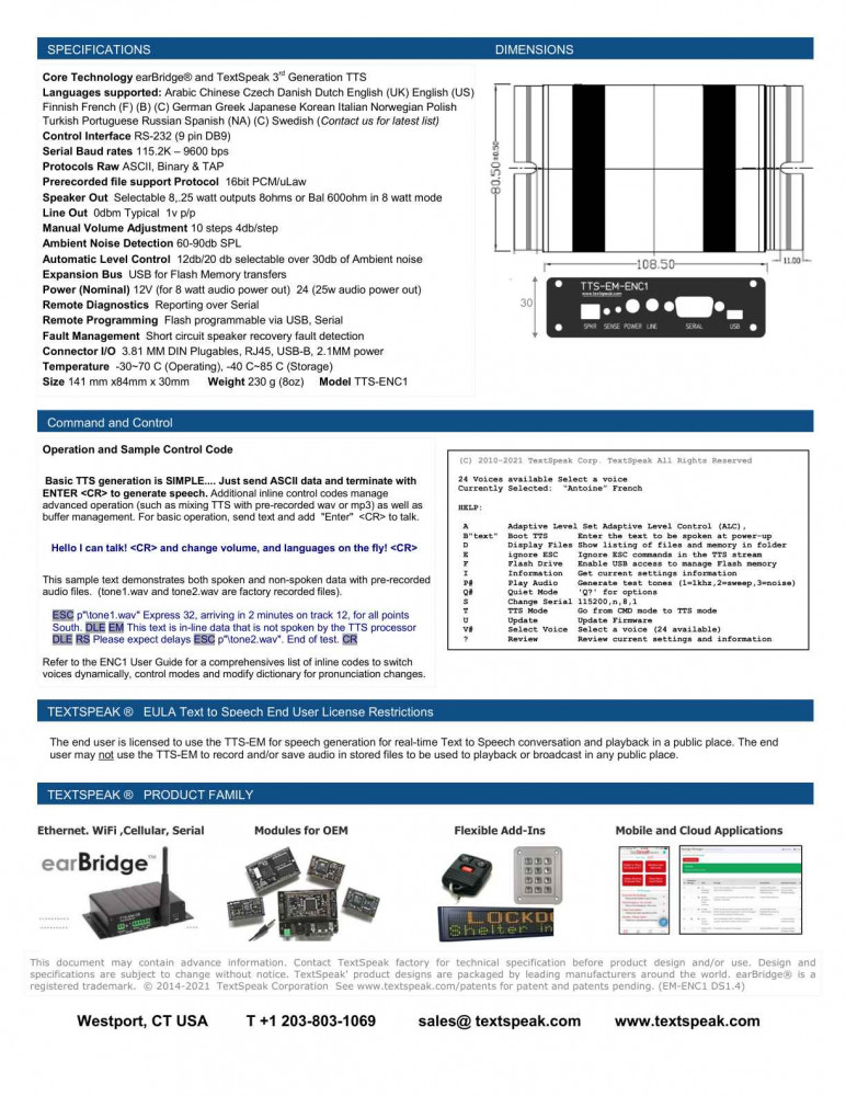 TTS-ENC1 technical document, page image 2