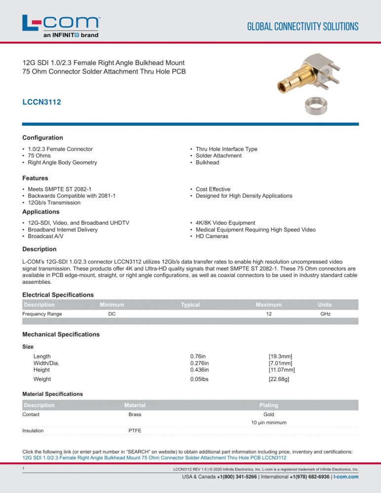LCCN3112 technical document page 1