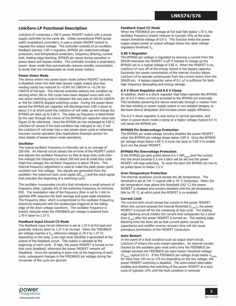 LNK576DG datasheet page 3
