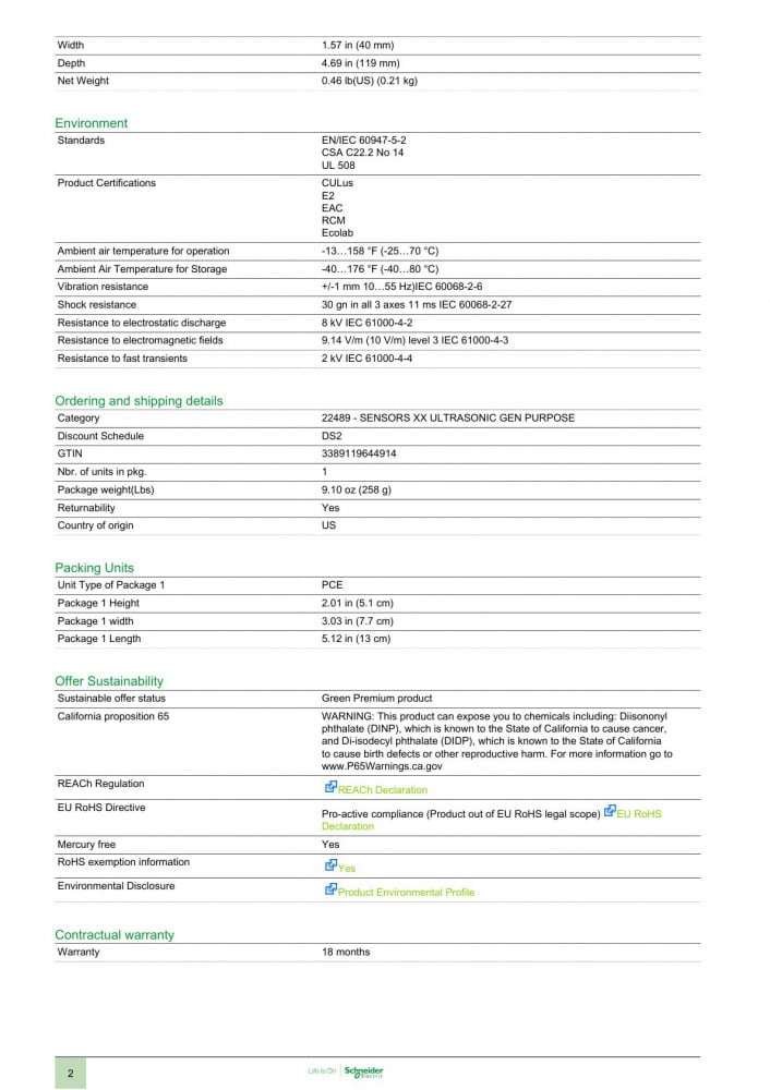 XXS30B4PM12 technical document page 2