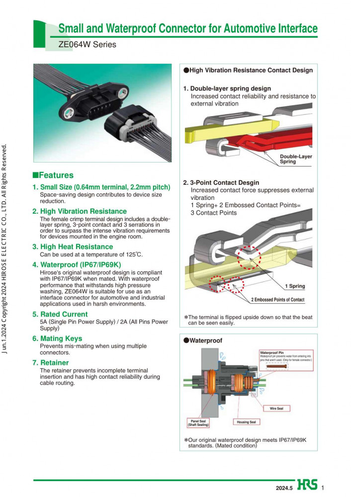 ZE064W series product document page 1