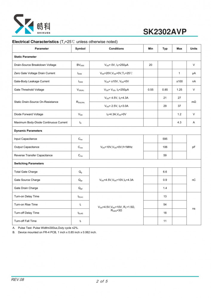 SK2302AVP datasheet page 2