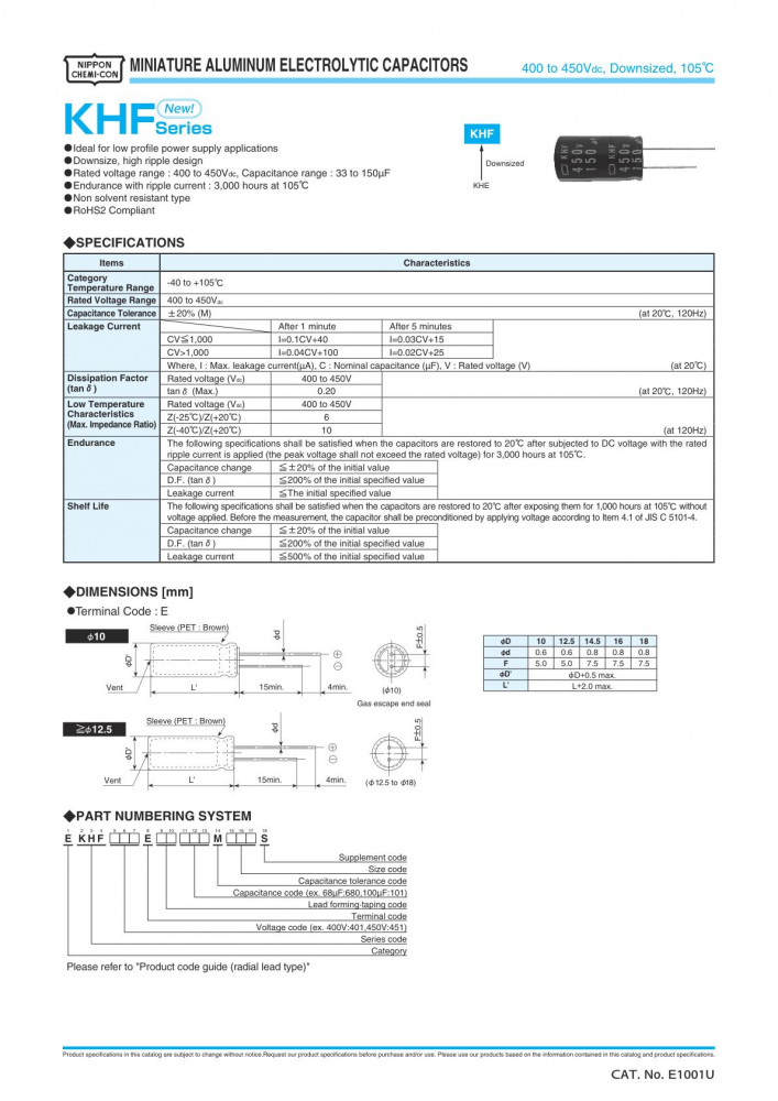 KHF series technical document, page 1