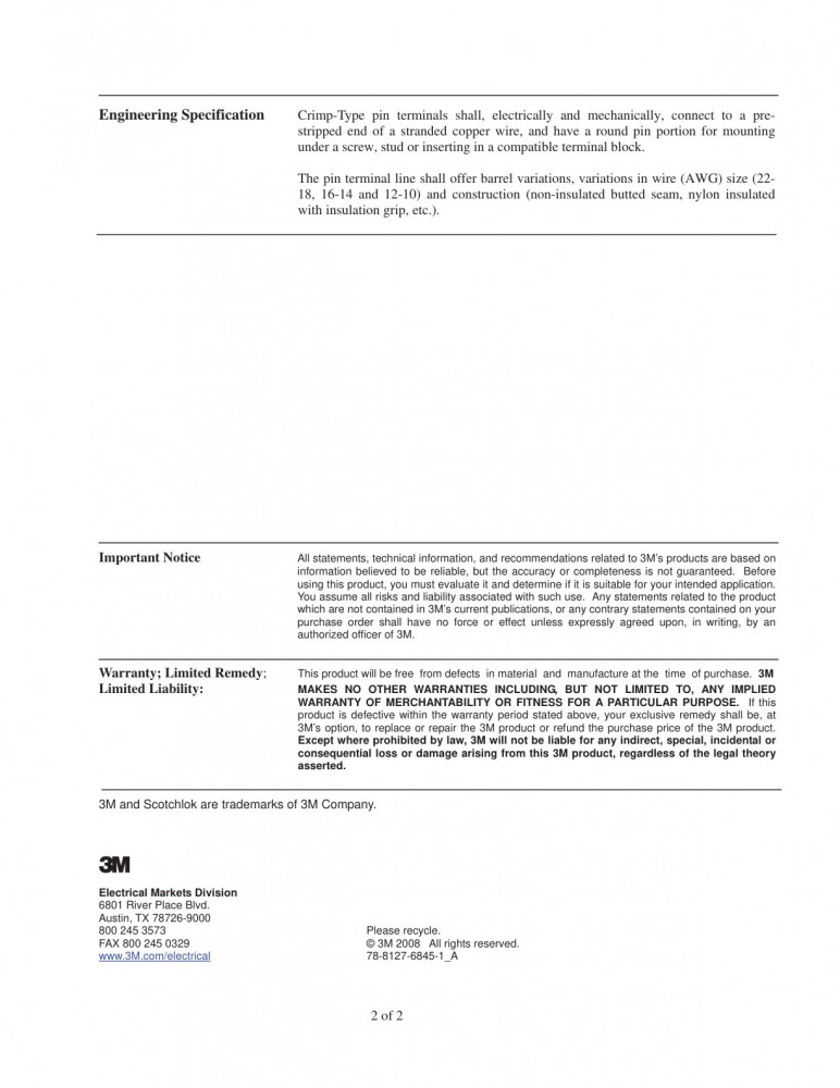 3M 83P-55-P-A Specialty Terminals technical document page 2