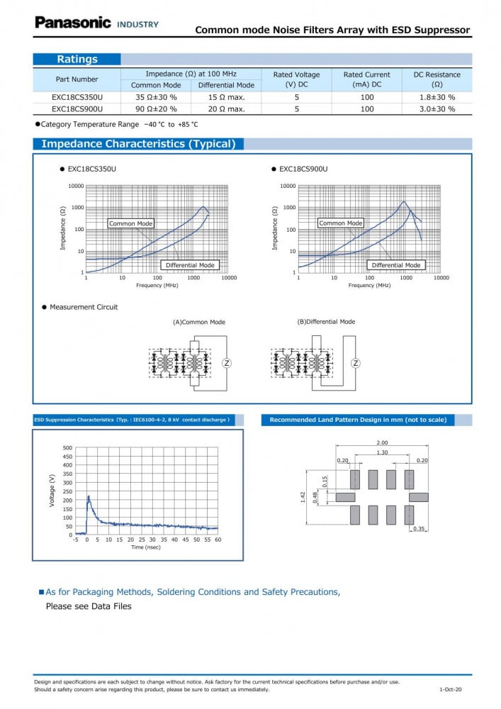EXC-18CS350U technical document page 2