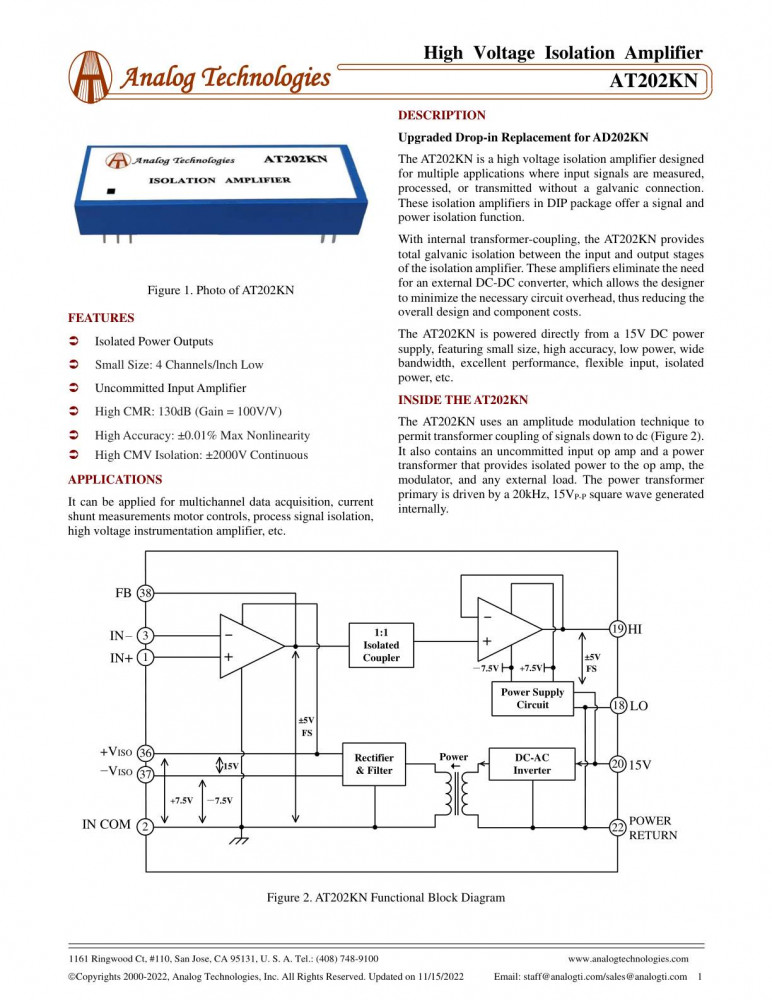 AT202KN technical document page 1