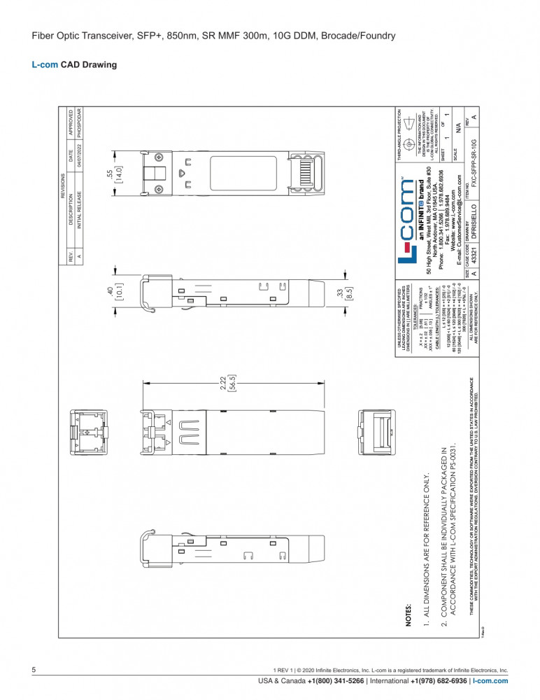FXC-SFPP-SR-10G-BFO datasheet page 5