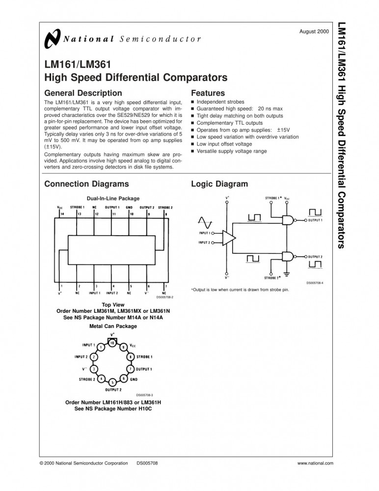 LM161H/883 datasheet page 2