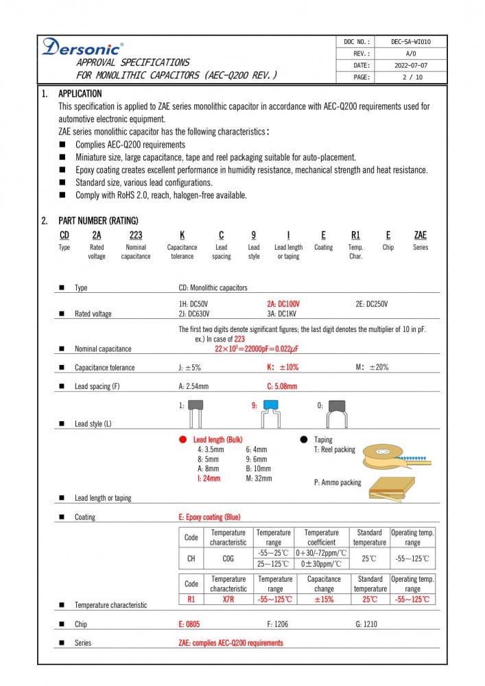 Dersonic approval specification page 2