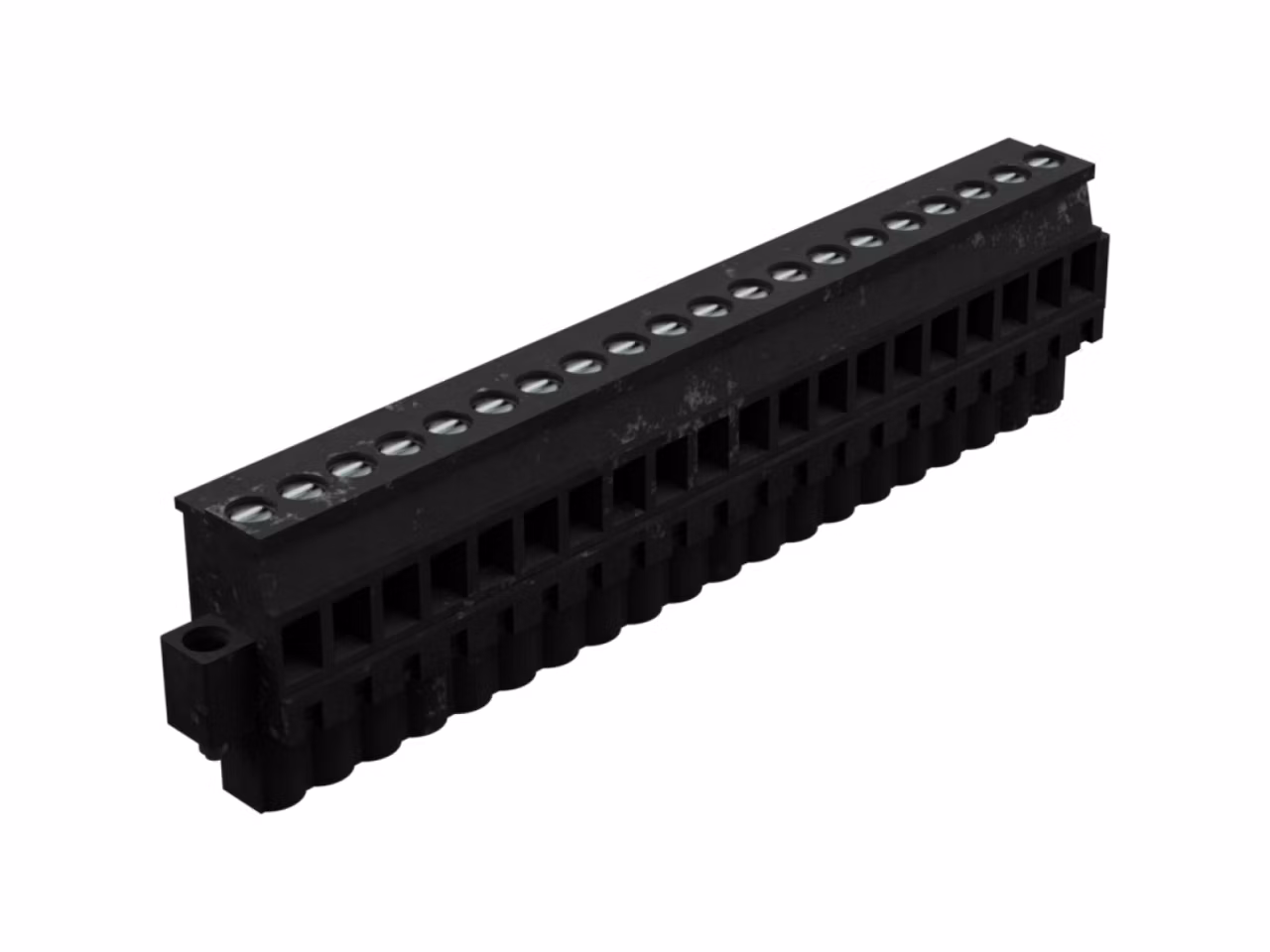 5.00mm Pitch Eurostyle Vertical Plug, with Retention Screws and Standard Imprinting, Rear Wire Entry, Gold (Au) Plated, Black, 20 Circuits for sale