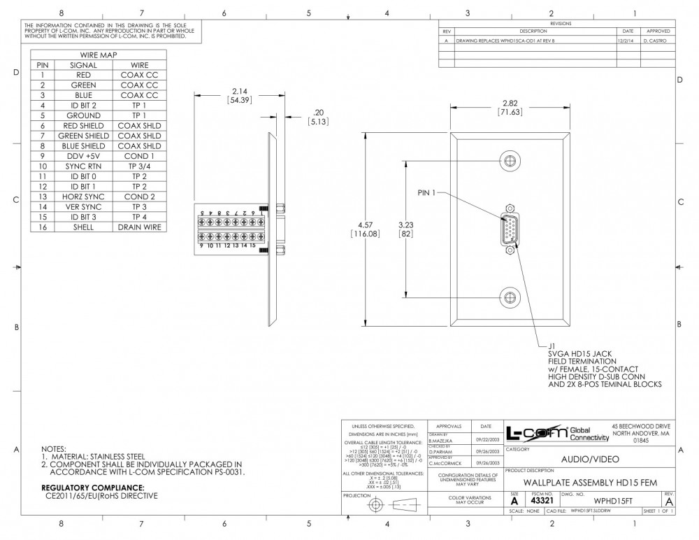 L-com WPHD15FT technical document preview