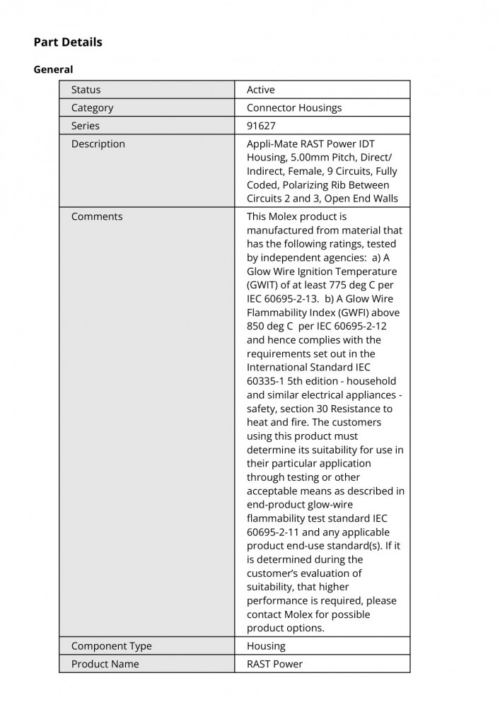 MOLEX 916277003 technical document page 2