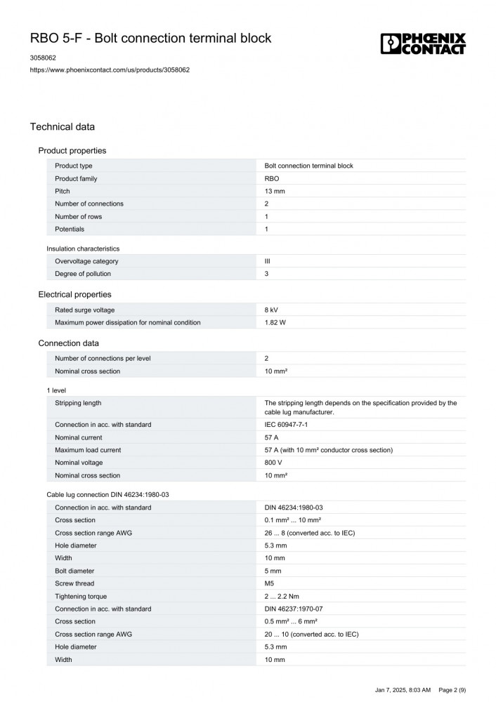 Phoenix Contact 3058062 technical document page 2