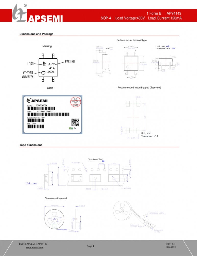 APY414S datasheet page 4