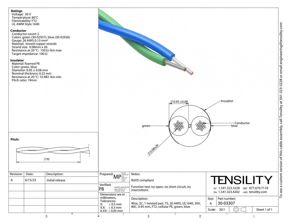 Tensility International 30-03307 product drawing
