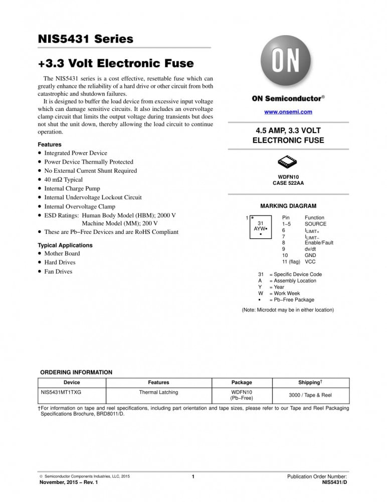 NIS5431 datasheet page 1