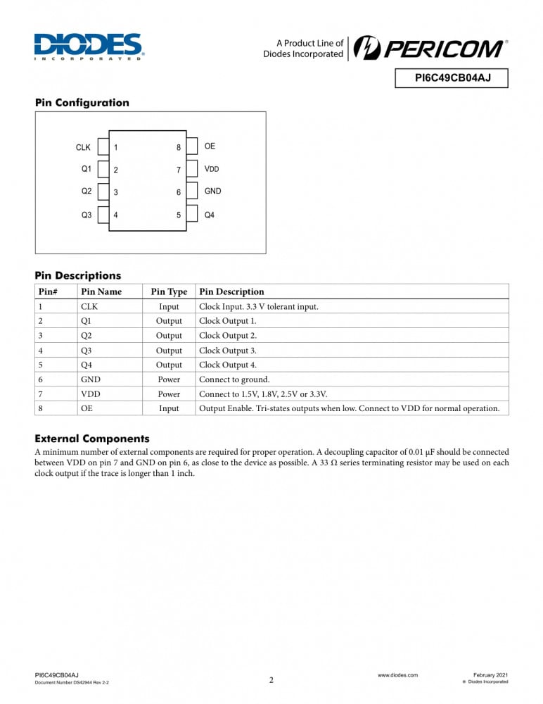 PI6C49CB04AJWEX datasheet page 2