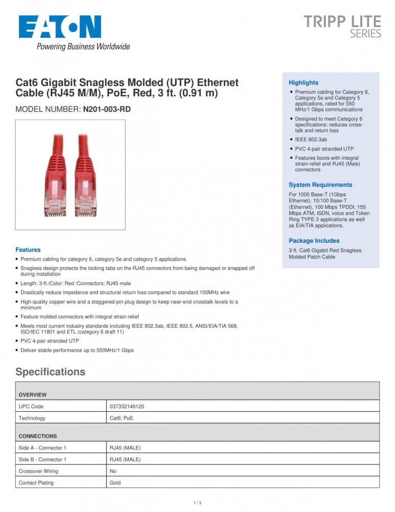 N201-003-RD technical document page 1