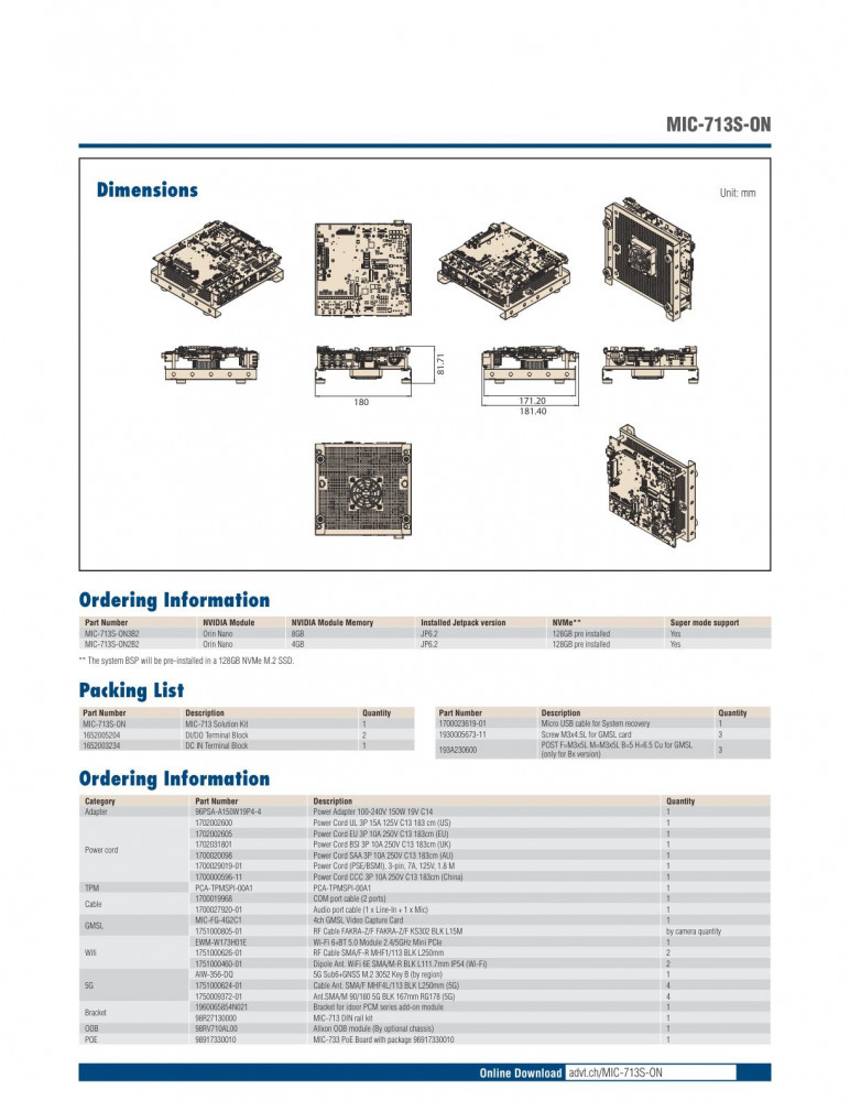 MIC-713S-ON product documentation image, page 2