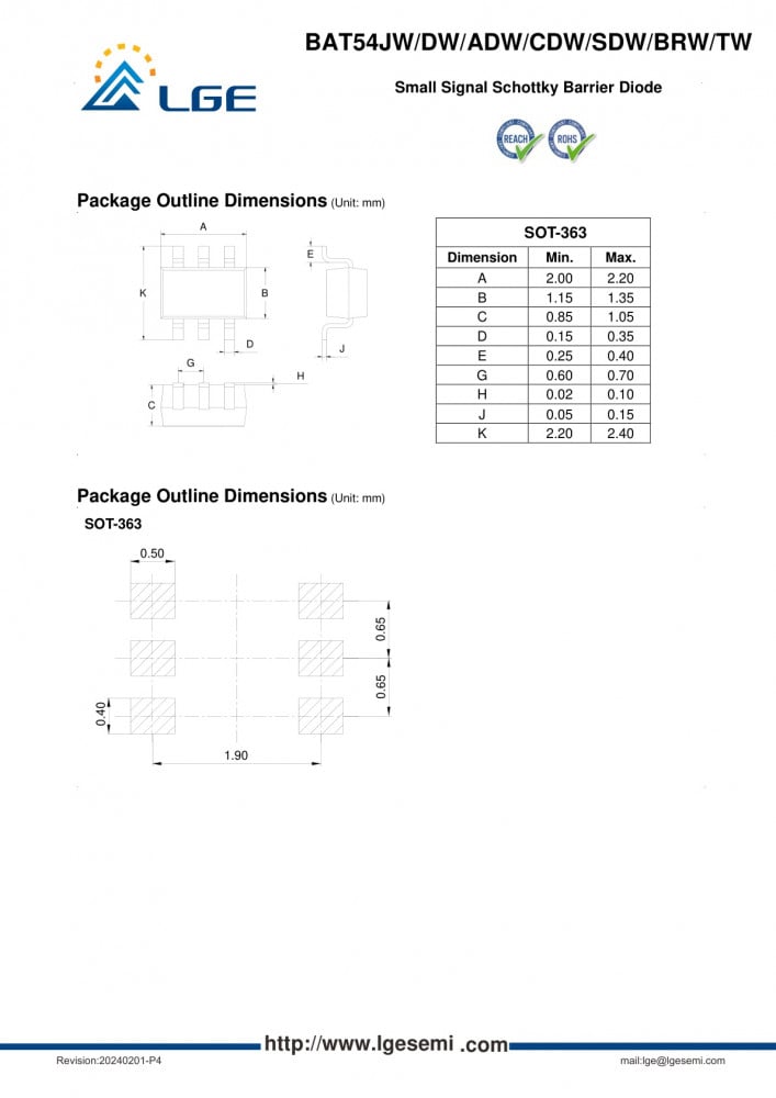 BAT54TW datasheet page 4
