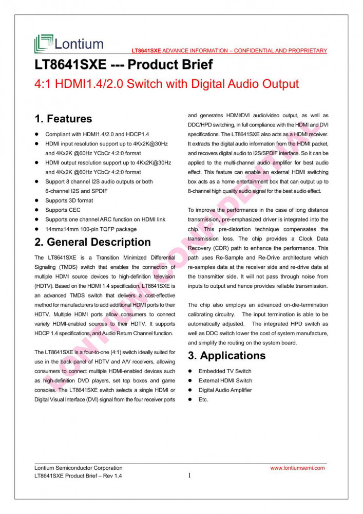 LT8641SXE product document image 1