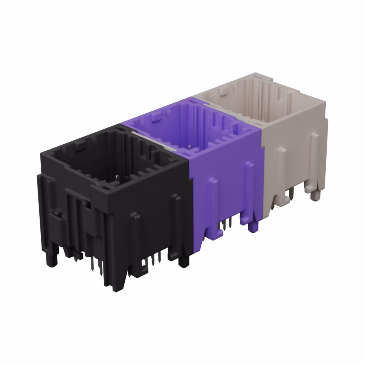 stAK50h 3 Bay Vertical Hybrid Header, 89 Circuits, Bay 1: 32 Circuits/Key 3/Dark Gray; Bay 2: 32 Circuits/Key 4/Purple; Bay 3: 25 Circuits/Key 2/Gray; Tray for sale