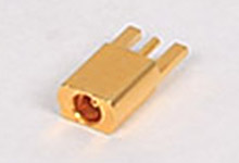 SSMCX Jack, Straight, PCB Receptacle, Edge Mount, Brass Body, Gold (Au) Plated, Tape and Reel, 50 Ohms