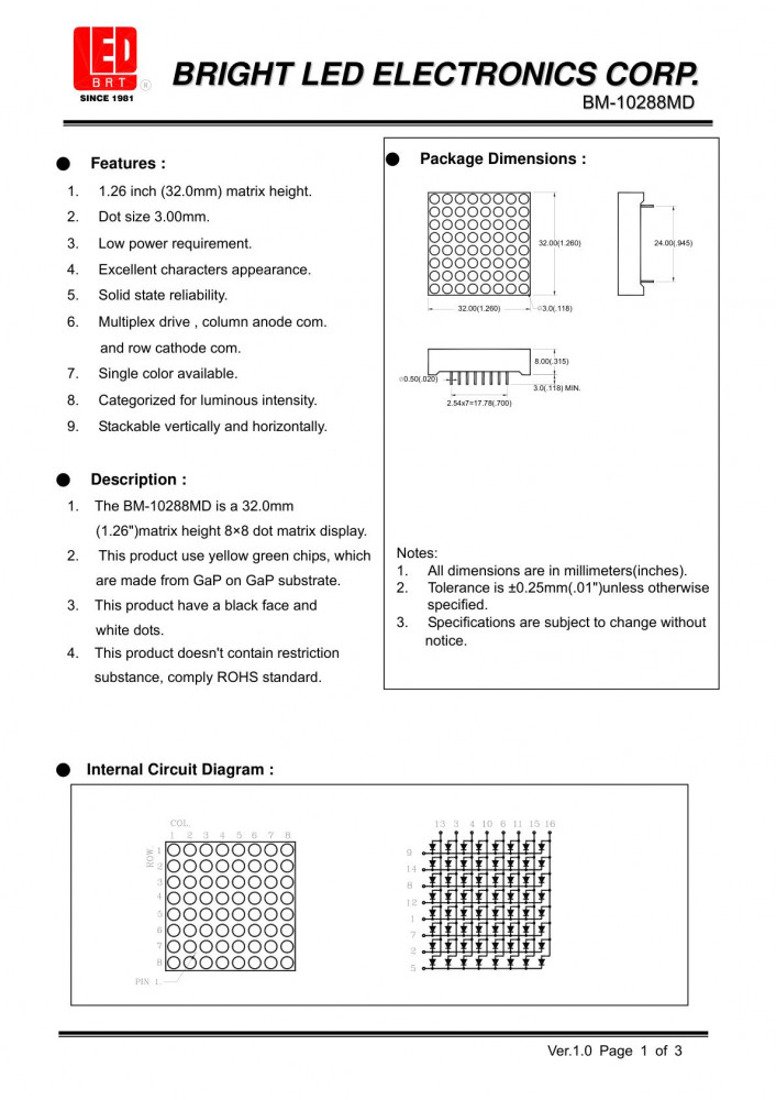 BM-10288MD technical document page 1