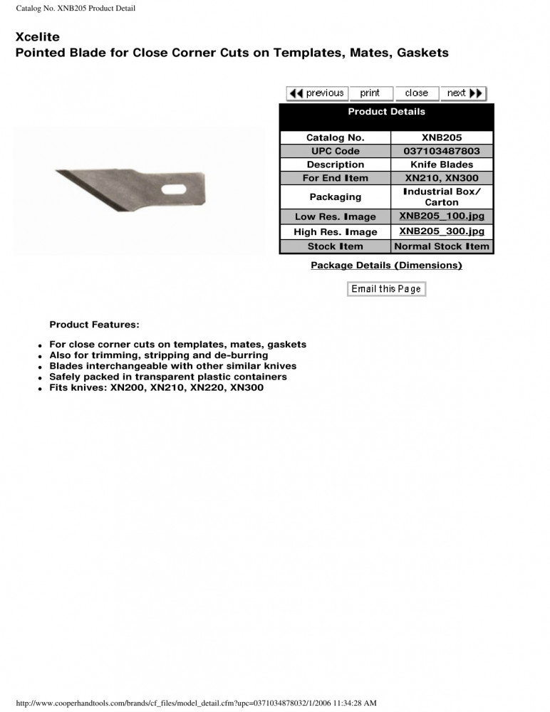 XNB205 technical document image