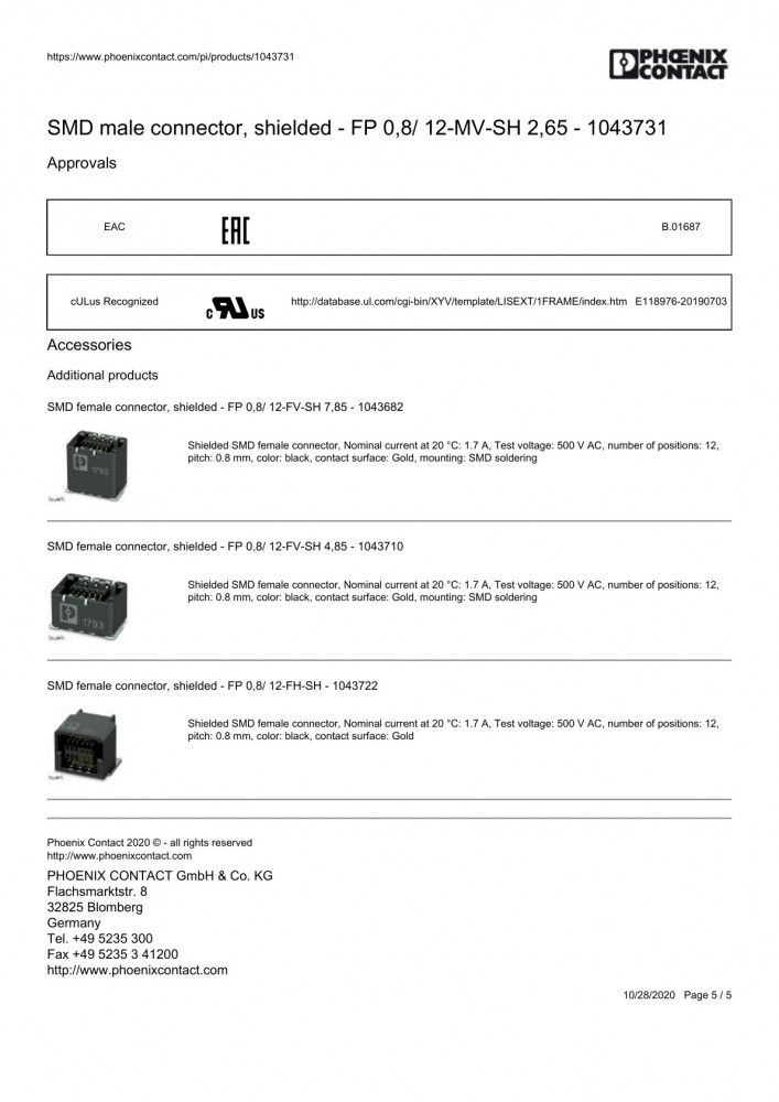 Phoenix Contact 1043731 technical document page 5