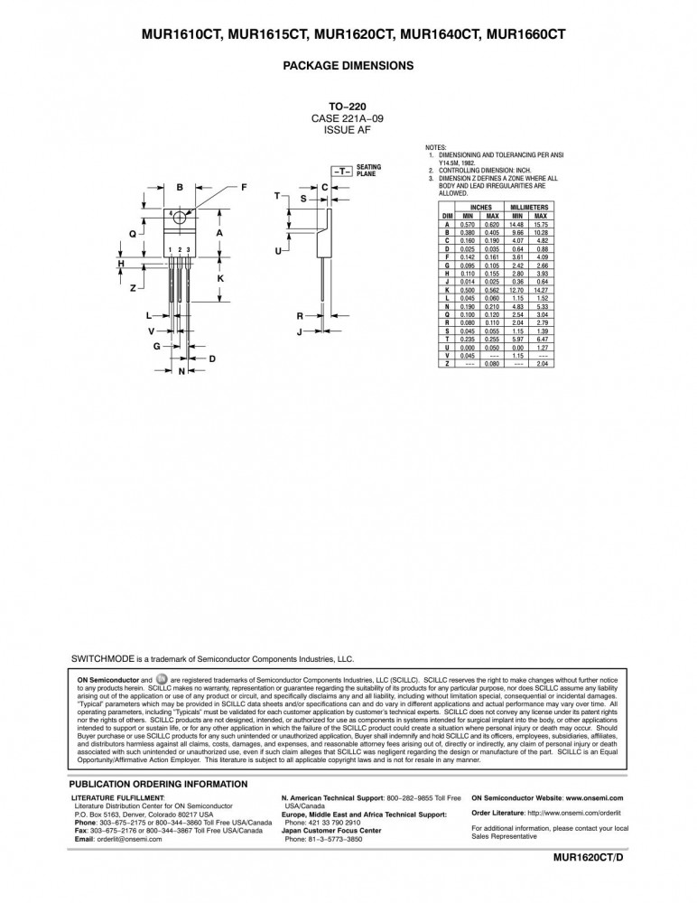 MUR1620CTG datasheet page 7